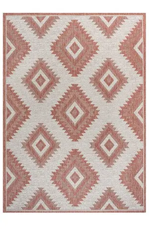 JONATHAN Y Lior Geometric Moroccan Diamond Indoor/outdoor Area Rug - Salmon/cream