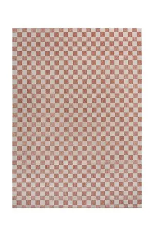 JONATHAN Y Aimee Traditional Cottage Checkerboard Indoor/outdoor Area Rug - Salmon/cream