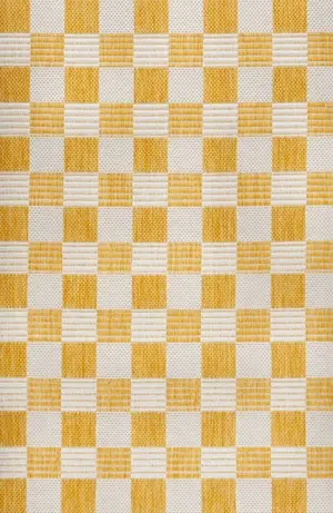 JONATHAN Y Aimee Traditional Cottage Checkerboard Indoor/outdoor Area Rug - Yellow/cream