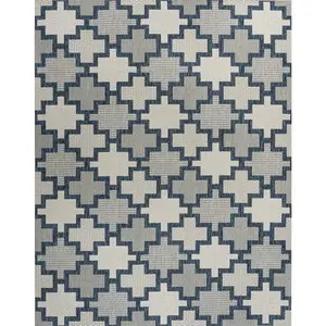 JONATHAN Y Cyrus Modern Geometric Tile Pattern Indoor/outdoor Area Rug - Navy/cream