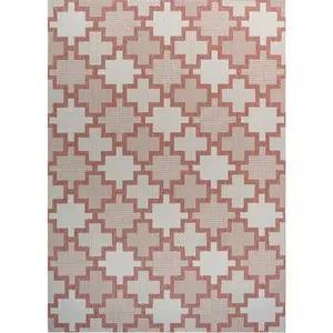 JONATHAN Y Cyrus Modern Geometric Tile Pattern Indoor/outdoor Area Rug - Salmon/cream