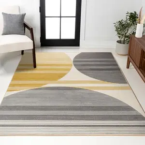 JONATHAN Y Nicky Geometric Striped Circles Area Rug