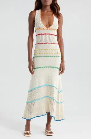 CAPITTANA Abbie Tiered Mixed Stitch Cover-up Maxi Dress