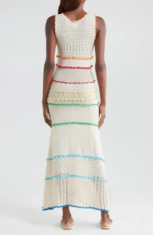 CAPITTANA Abbie Tiered Mixed Stitch Cover-up Maxi Dress