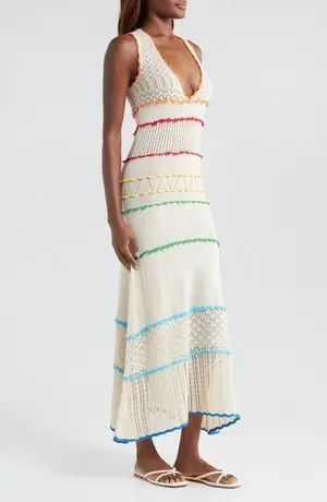 CAPITTANA Abbie Tiered Mixed Stitch Cover-up Maxi Dress