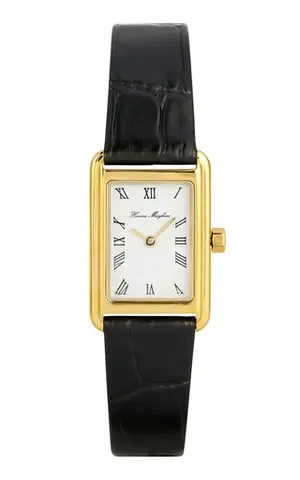HEAVEN MAYHEM Icon Gold-Plated Stainless Steel Leather Watch Black