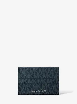 Michael Kors Cooper Signature Logo Wallet In By - Blue