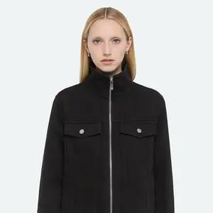Helmut Lang Zip Trucker Jacket - Rinsed Black
