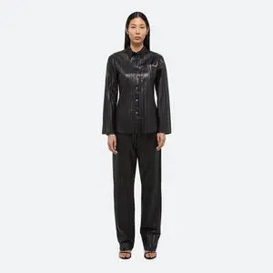 Helmut Lang Pleated Leather Shirt