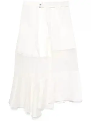 Sacai Asymmetric Midi Skirt - White