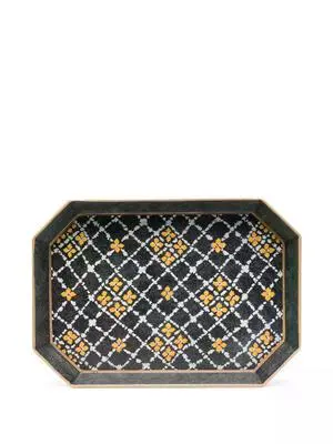 LES-OTTOMANS Hand-painted Iron Tray - Black