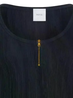 PATOU Scoop-neck Ribbed T-shirt - Blue