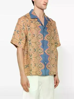 Valentino Garavani Voyage Imaginaire-print Bowling Shirt - Neutrals
