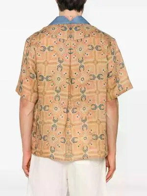 Valentino Garavani Voyage Imaginaire-print Bowling Shirt - Neutrals