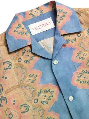 Valentino Garavani Voyage Imaginaire-print Bowling Shirt - Neutrals