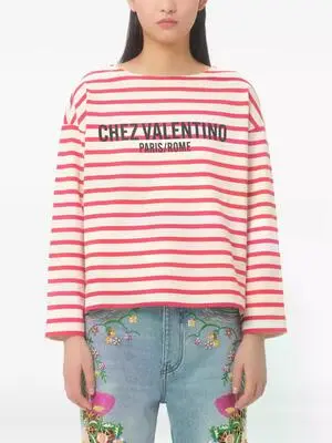 Valentino Garavani Striped Jersey T-shirt - Red