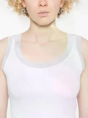 Fabiana Filippi Lurex-trim Tank Top - White
