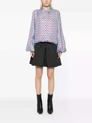 MACGRAW Logo Print Pleated Above-knee Skirt