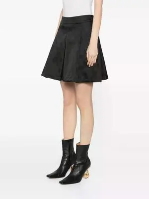 MACGRAW Logo Print Pleated Above-knee Skirt