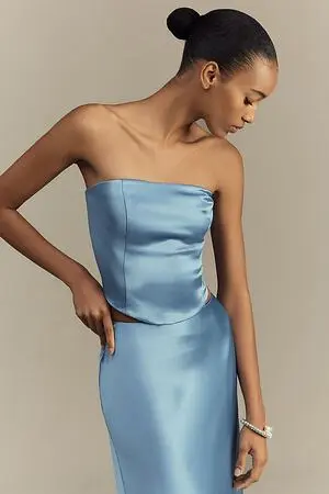MARE MARE Evie Strapless Satin Set - Blue