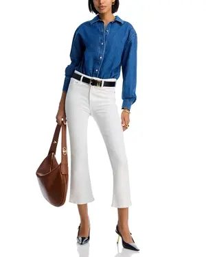 FRAME The Reboot High-rise Ankle Bootcut Jeans - White