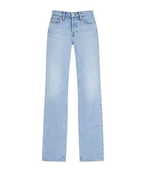 RE/DONE Mid Rise Wide Leg Jeans - Mid S