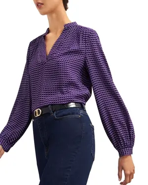 HOBBS LONDON Mila Printed Blouse - Purple Multi