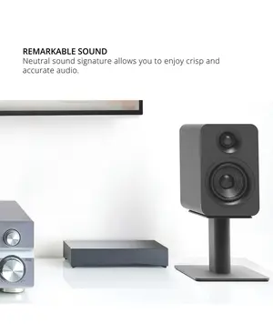 KANTO Yup4 Passive Bookshelf Speakers With 1" Silk Dome Tweeter & 4" Kevlar Woofer Pair - Black Yup