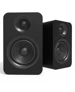 KANTO Yup4 Passive Bookshelf Speakers With 1" Silk Dome Tweeter & 4" Kevlar Woofer Pair - Black