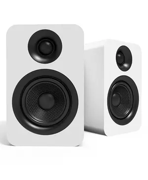 KANTO Yup4 Passive Bookshelf Speakers With 1" Silk Dome Tweeter & 4" Kevlar Woofer Pair - White