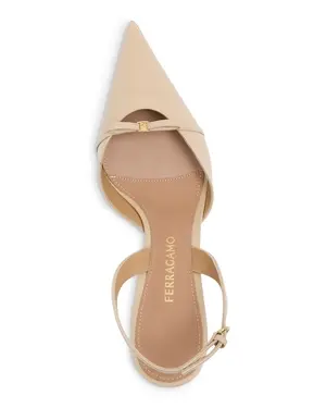 FERRAGAMO Gylla 70 Slingback Pumps - Nude