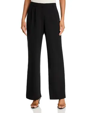 Aqua Pleated Wide-leg Trousers