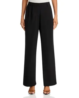 Aqua Pleated Wide-leg Trousers