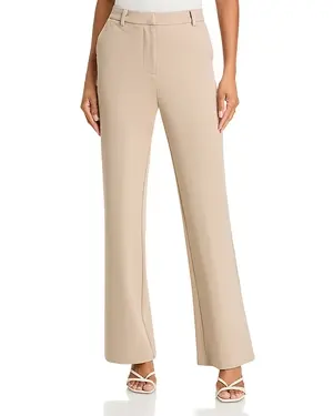 Aqua Knit Wide Leg Pants - Beige