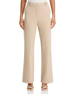Aqua Knit Wide Leg Pants - Beige