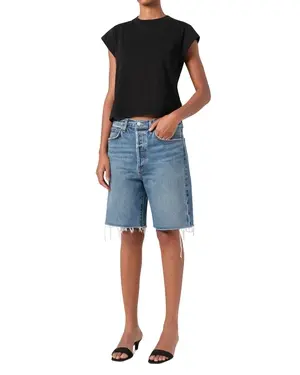 AGOLDE Bryce Cap-sleeve T-shirt - Black
