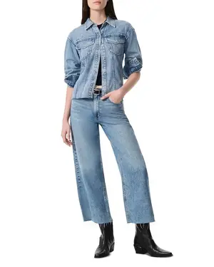 Rag & Bone Featherweight Andi High-rise Wide-leg Ankle Jeans - Beacon
