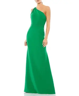 Mac Duggal Ieena Collection One-shoulder Gown - Emerald