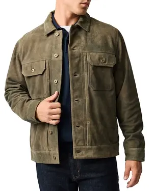 Rodd & Gunn Little River Leather Trucker Jacket - Mouse