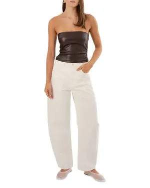 LAMARQUE Faux Leather Tube Top