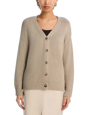 Aqua V-neck Buttoned Cardigan - Cuban Sand