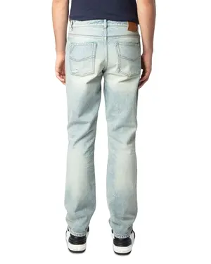 Zadig&Voltaire John Distressed Straight Fit Jeans - Light Blue