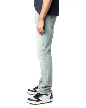 Zadig&Voltaire John Distressed Straight Fit Jeans - Light Blue