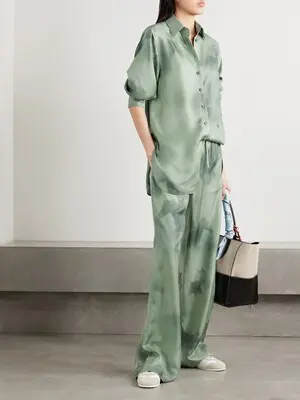 Stella McCartney Oversized Printed Organic Silk-twill Shirt
