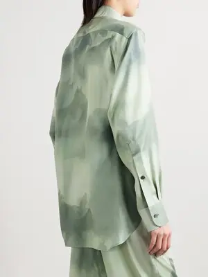 Stella McCartney Oversized Printed Organic Silk-twill Shirt