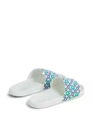 Casablanca Embroidered-monogram Slides
