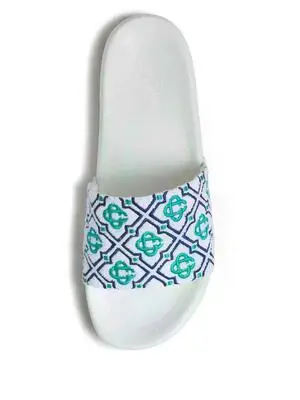 Casablanca Embroidered-monogram Slides