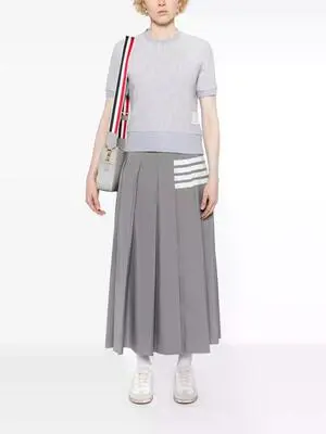 Thom Browne 4-bar Pleated Midi Skirt