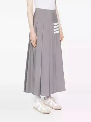 Thom Browne 4-bar Pleated Midi Skirt