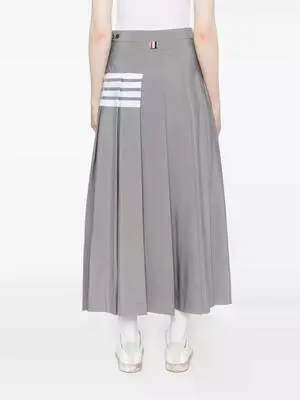 Thom Browne 4-bar Pleated Midi Skirt